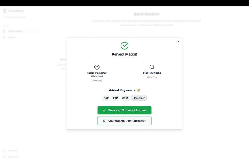 ResuMate | AI-Powered CV Optimization